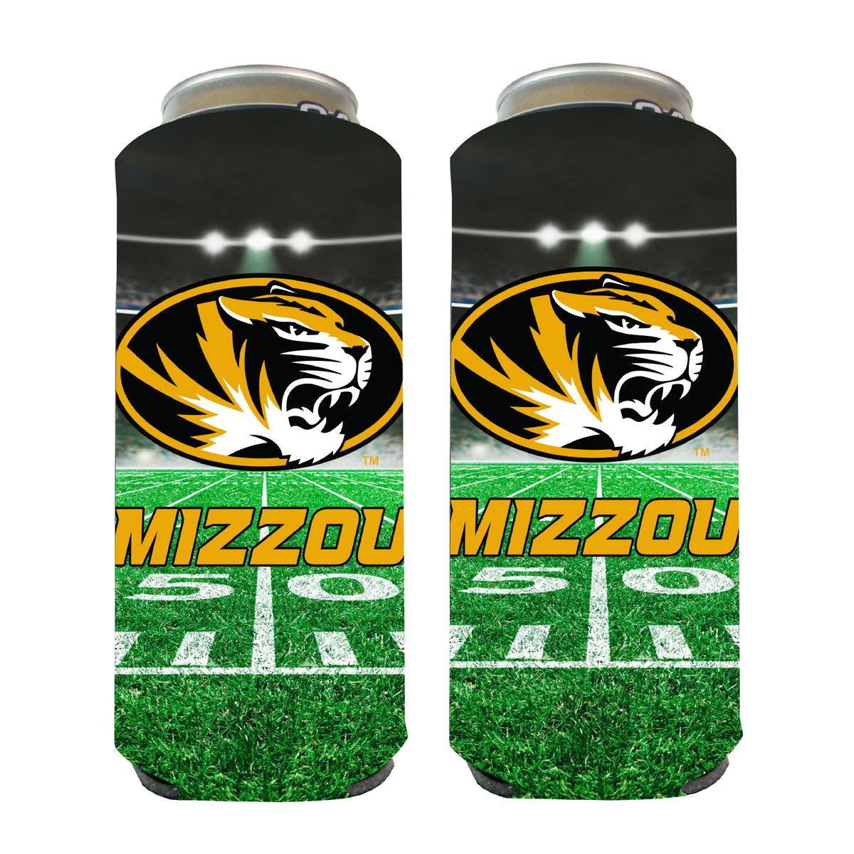 Mizzou Tigers Football Field Oval Tiger Head 24 oz. Large Can Holder ...