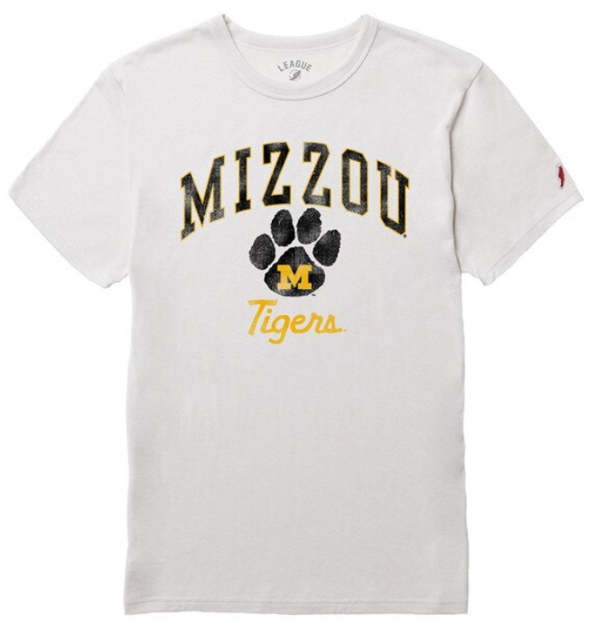 Mizzou Tigers Victory Falls Vault M Paw Tigers Cream T-Shirt – Tiger ...