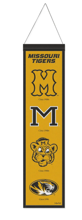 Mizzou Tigers Evolution of Mizzou Vertical Banner – Tiger Team Store