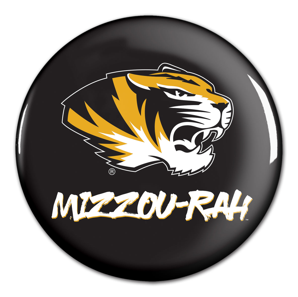 Mizzou Tigers Tiger Head Black Mizzou-Rah Button 2.25" – Tiger Team Store