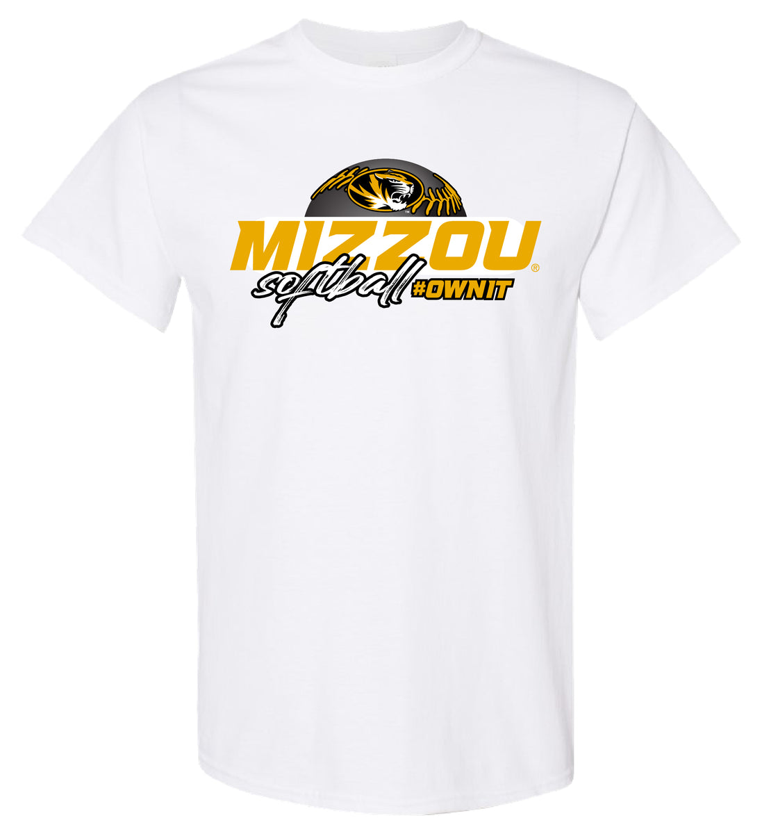 Mizzou Tigers Softball Oval Tiger Head #OWNIT White T-Shirt – Tiger ...